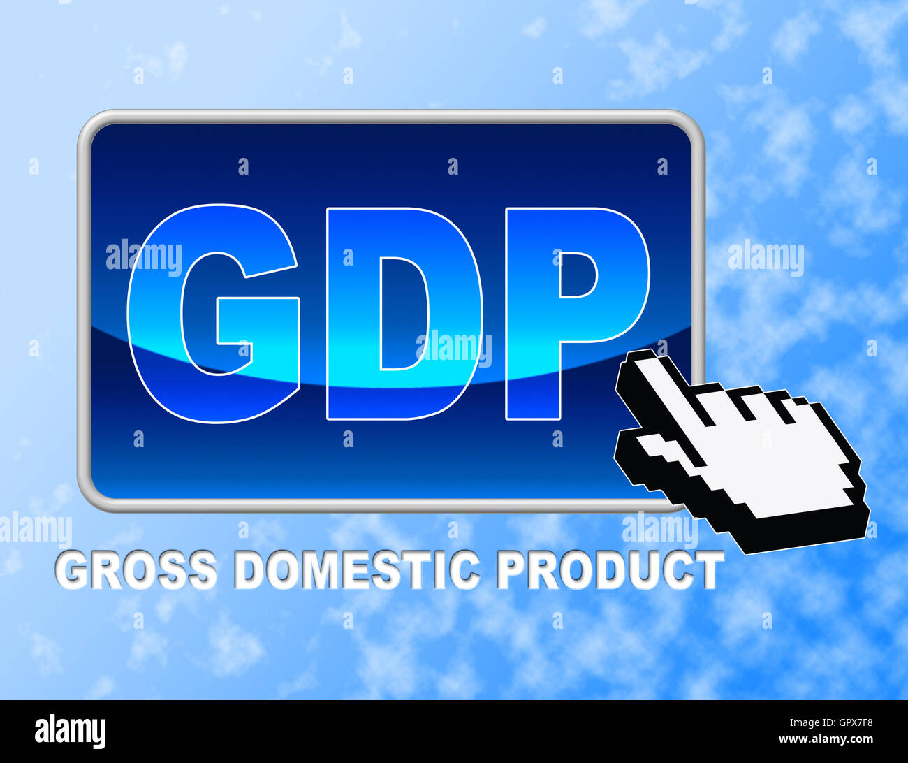 Gdp Button Representing Gross Domestic Product And Web Site Stock Photo ...