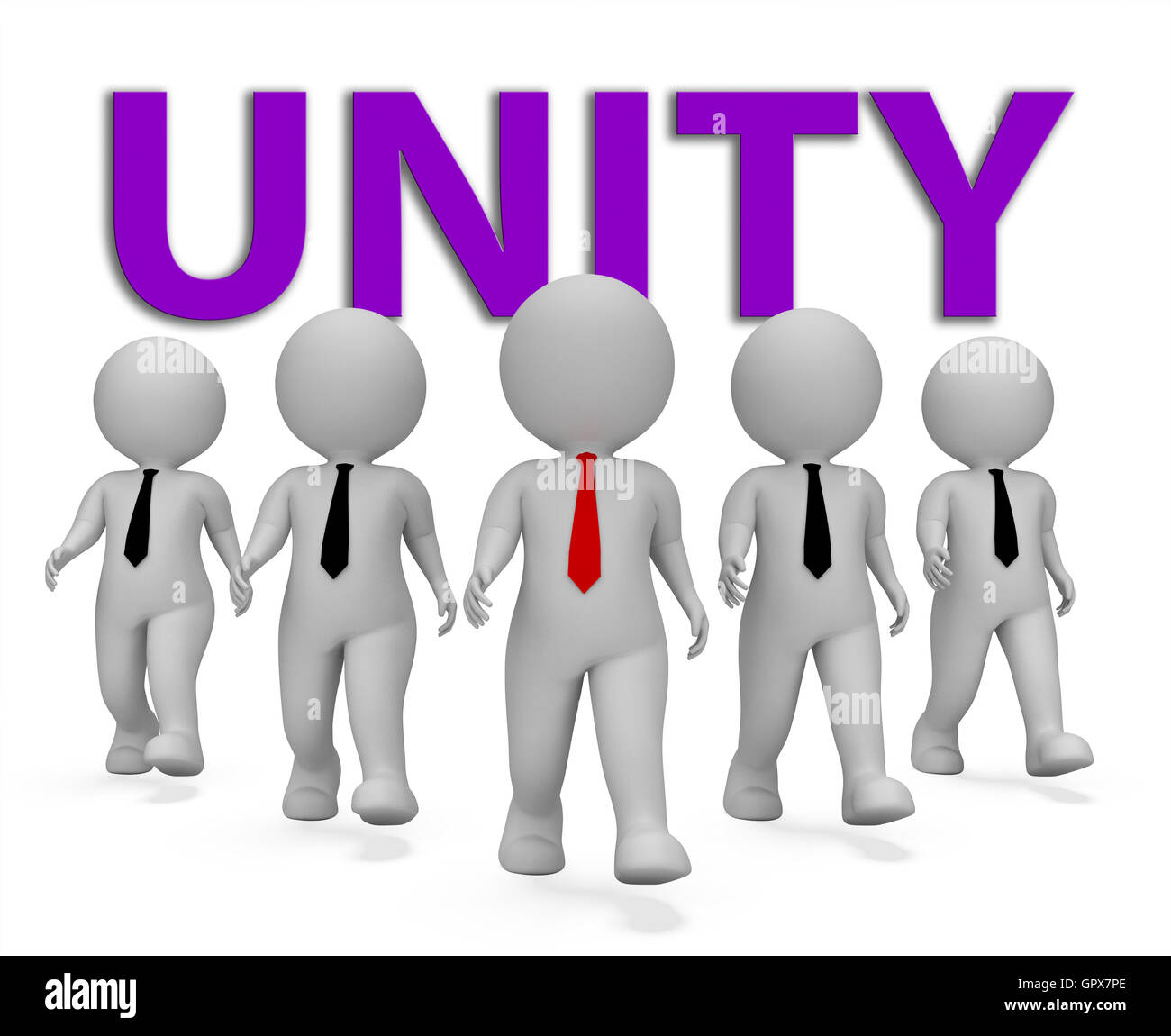 Unity Businessmen Representing Working Together And Uniting 3d ...