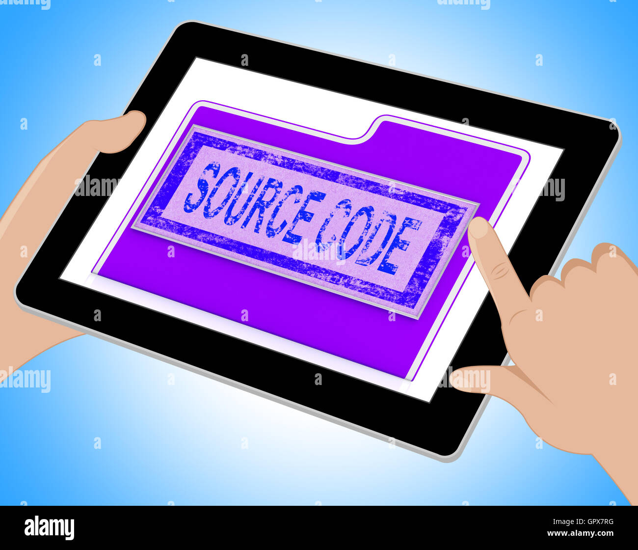 Source Code Showing Binder Document And Files Tablet Stock Photo - Alamy
