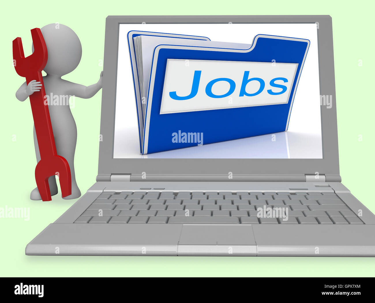 Jobs File Meaning Binder Document And Career 3d Rendering Stock Photo ...