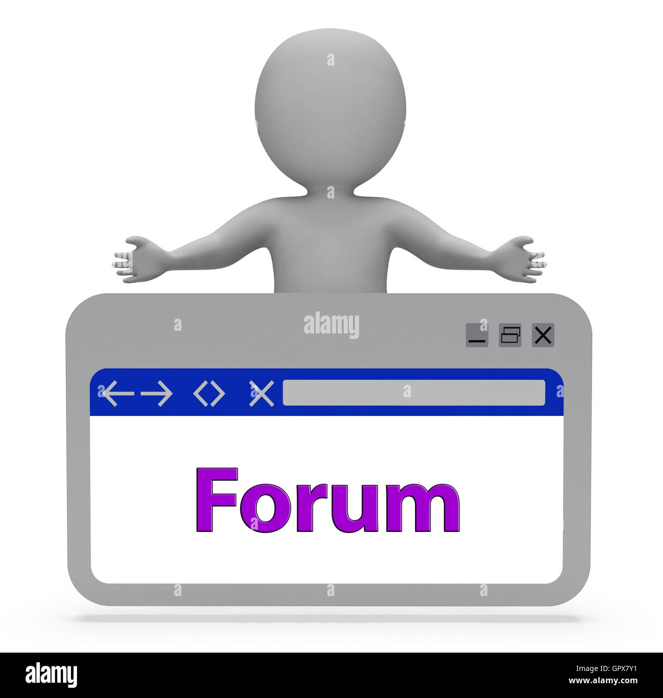 Forum Webpage Indicating Social Media And Website 3d Rendering Stock ...