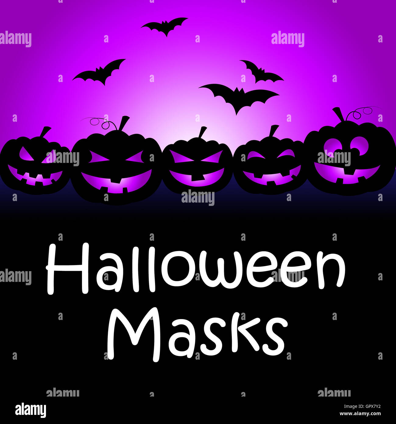Halloween Masks Meaning Trick Or Treat And Fancy Dress Stock Photo - Alamy