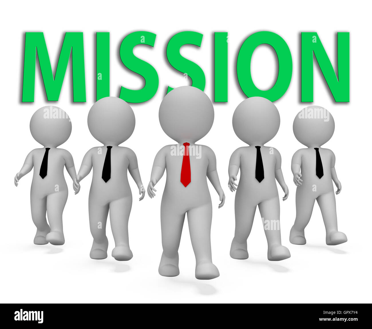 Mission Businessmen Representing Goals Leadership And Target 3d ...