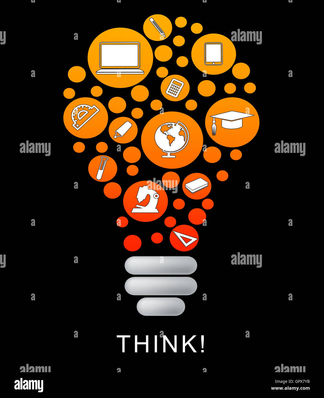 Think Lightbulb Indicating Reflecting Reflect And Contemplate Stock ...