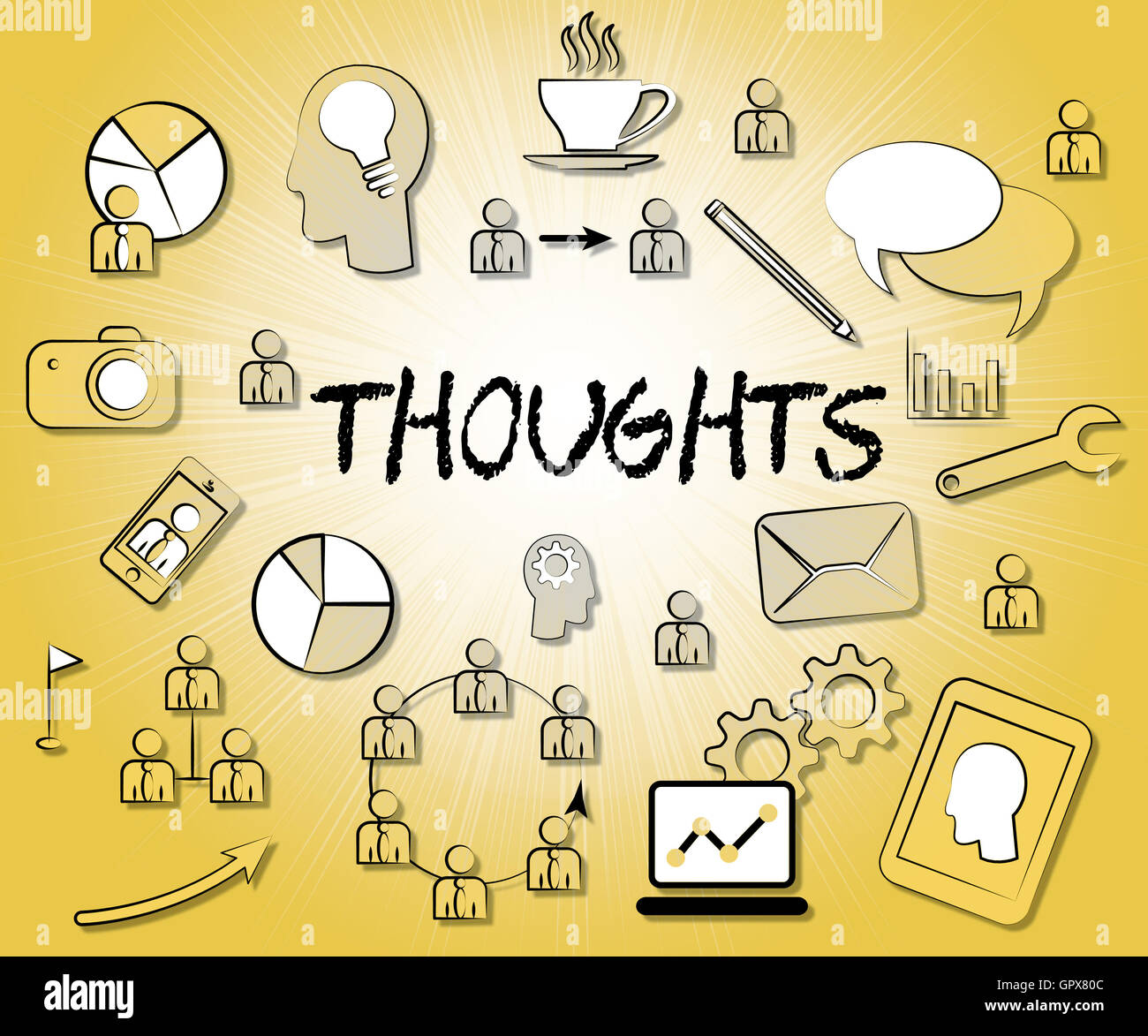 Thoughts Icons Meaning Considering Reflecting And Contemplation Stock ...