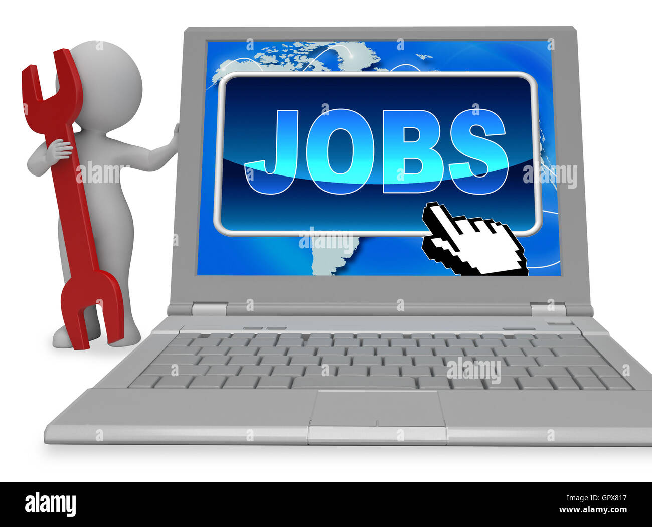 Jobs Button Indicating World Wide Web And Website 3d Rendering Stock ...