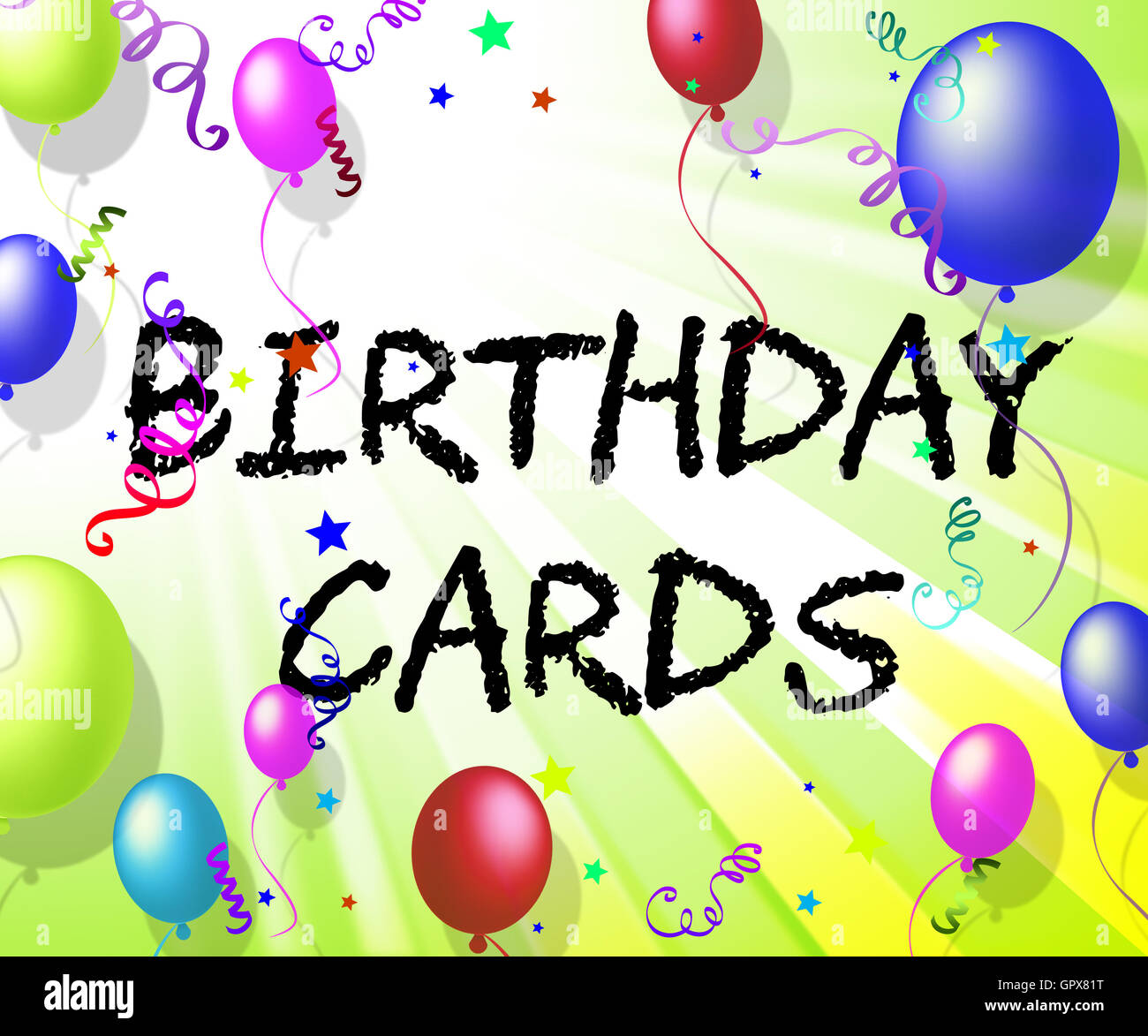 Birthday Cards Indicating Best Wishes And Greetings Stock Photo - Alamy