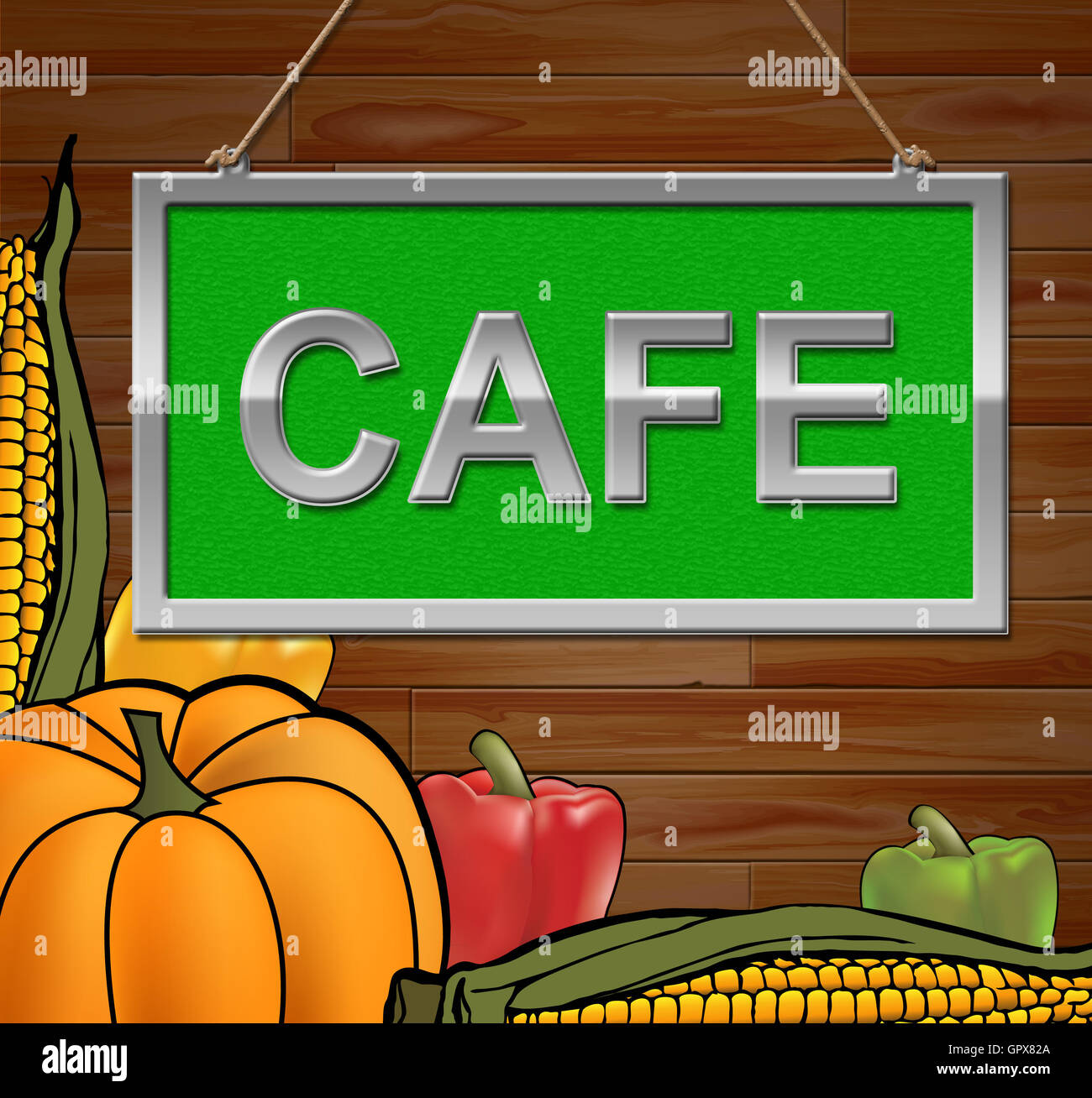 Cafe Sign Meaning Display Advertisement And Restaurant Stock Photo - Alamy
