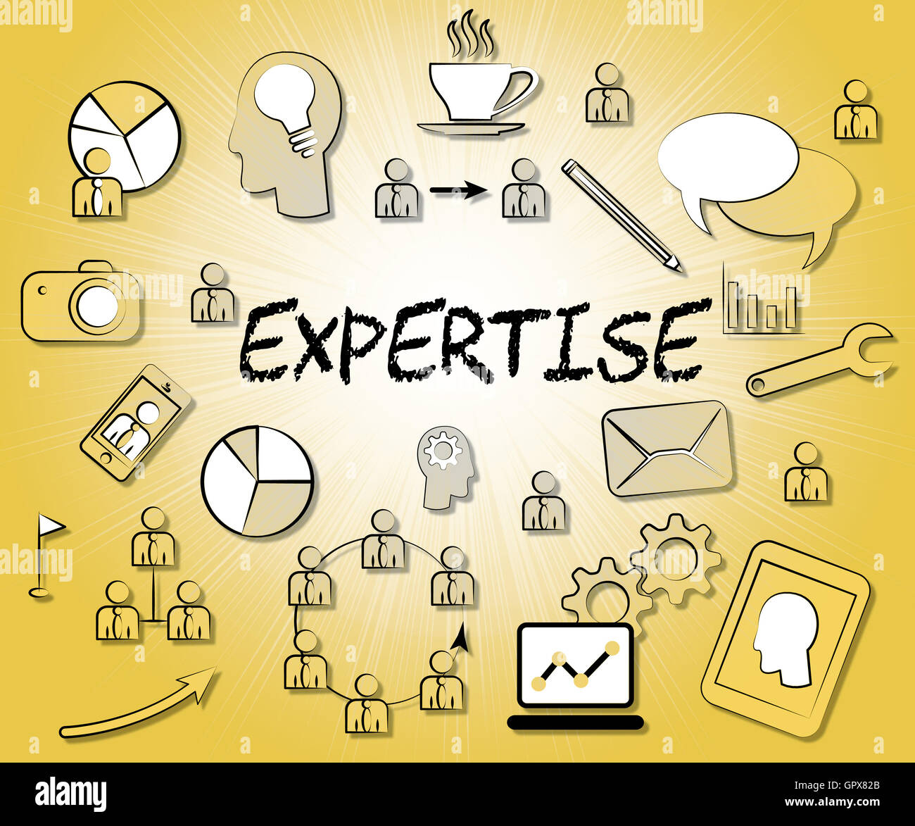 Expertise Icons Indicating Sign Ability And Education Stock Photo - Alamy