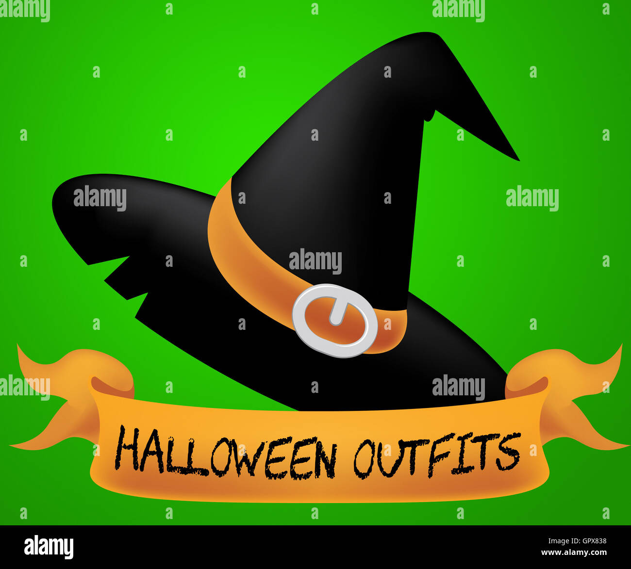 Halloween Outfits Indicating Trick Or Treat And Haunted Clothing Stock ...
