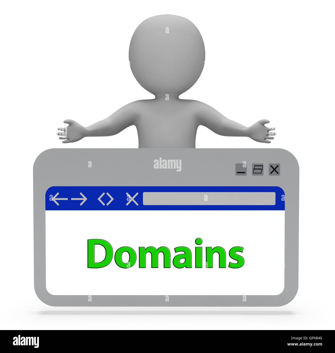Domains Webpage Showing Dns Internet And Zone 3d Rendering Stock Photo ...