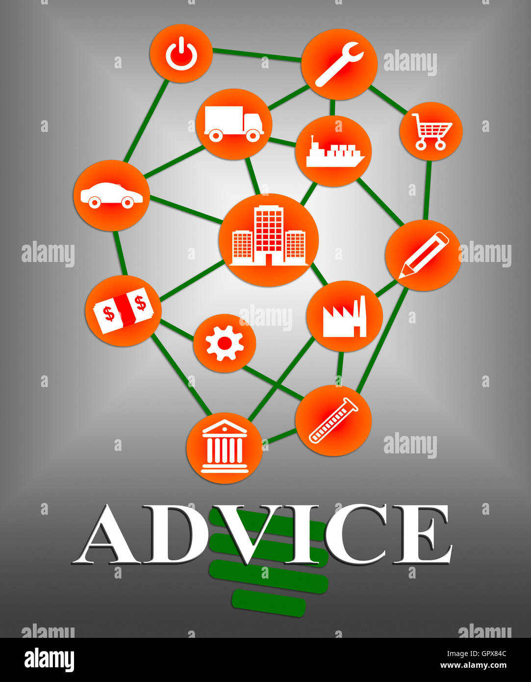 Advice Icons Showing Inform Answers And Information Stock Photo - Alamy