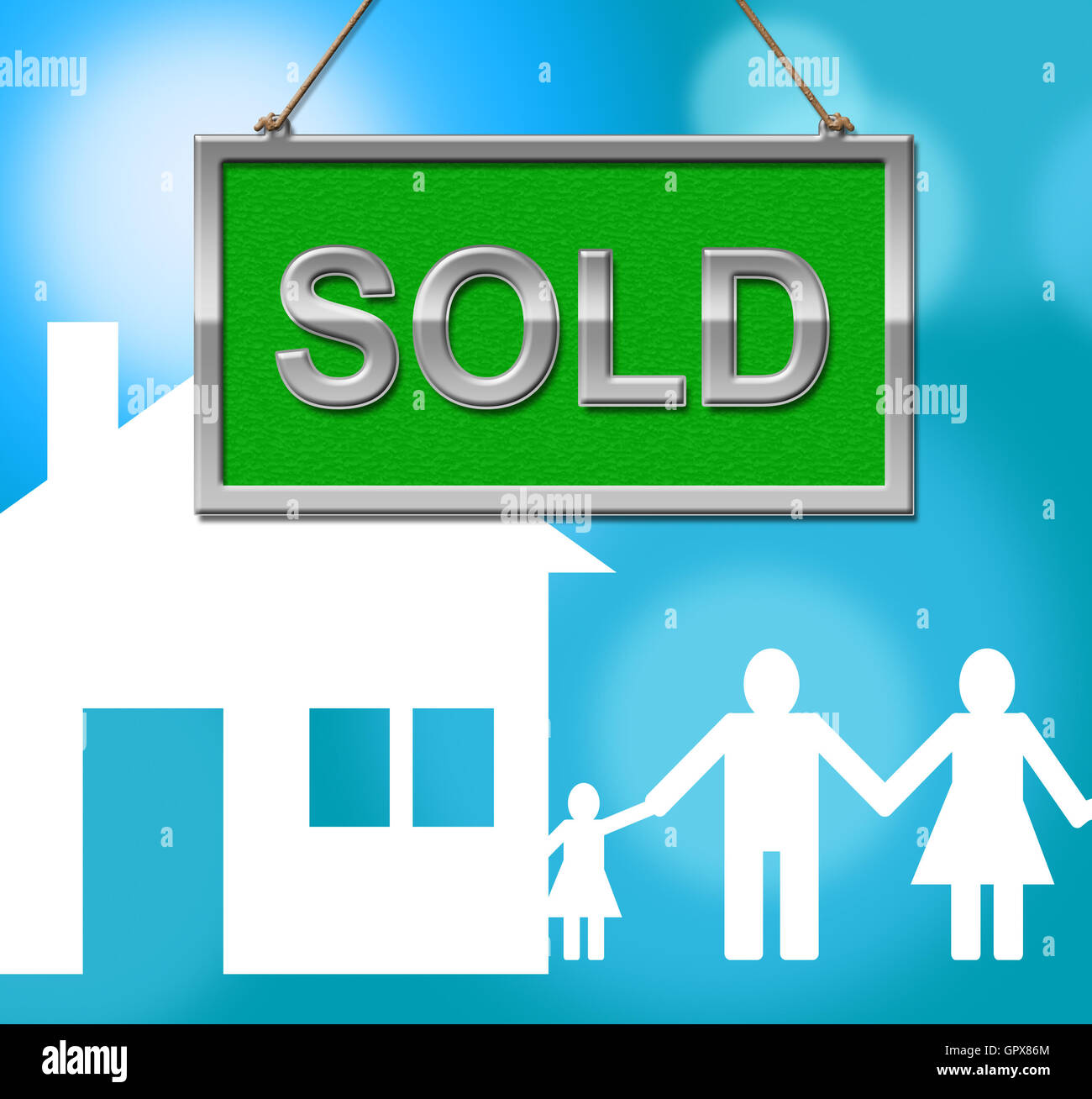 Sold House Indicating Sale Display And Housing Stock Photo - Alamy