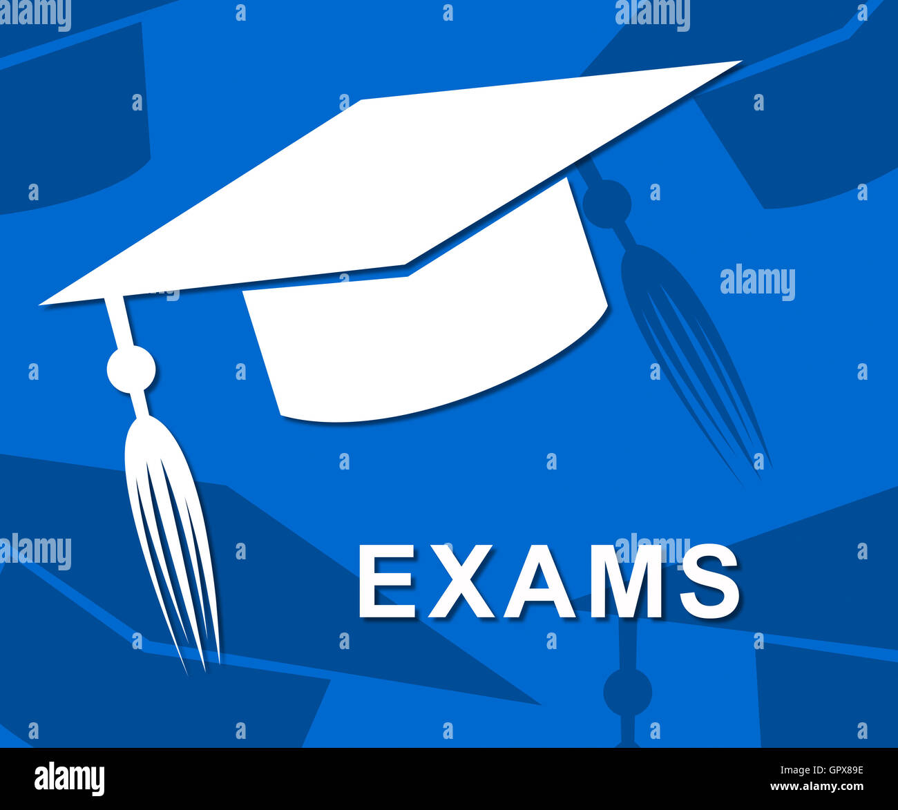 Exams Mortarboard Showing Degree Bachelor And Tests Stock Photo - Alamy