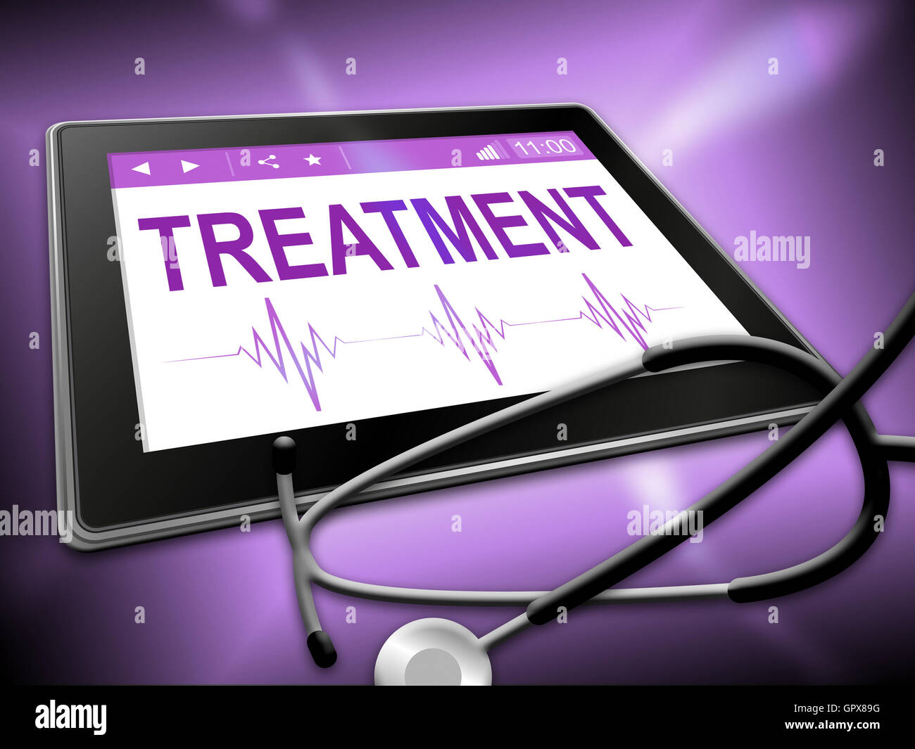 Treatment Tablet Showing Medical Care And Treated Stock Photo - Alamy