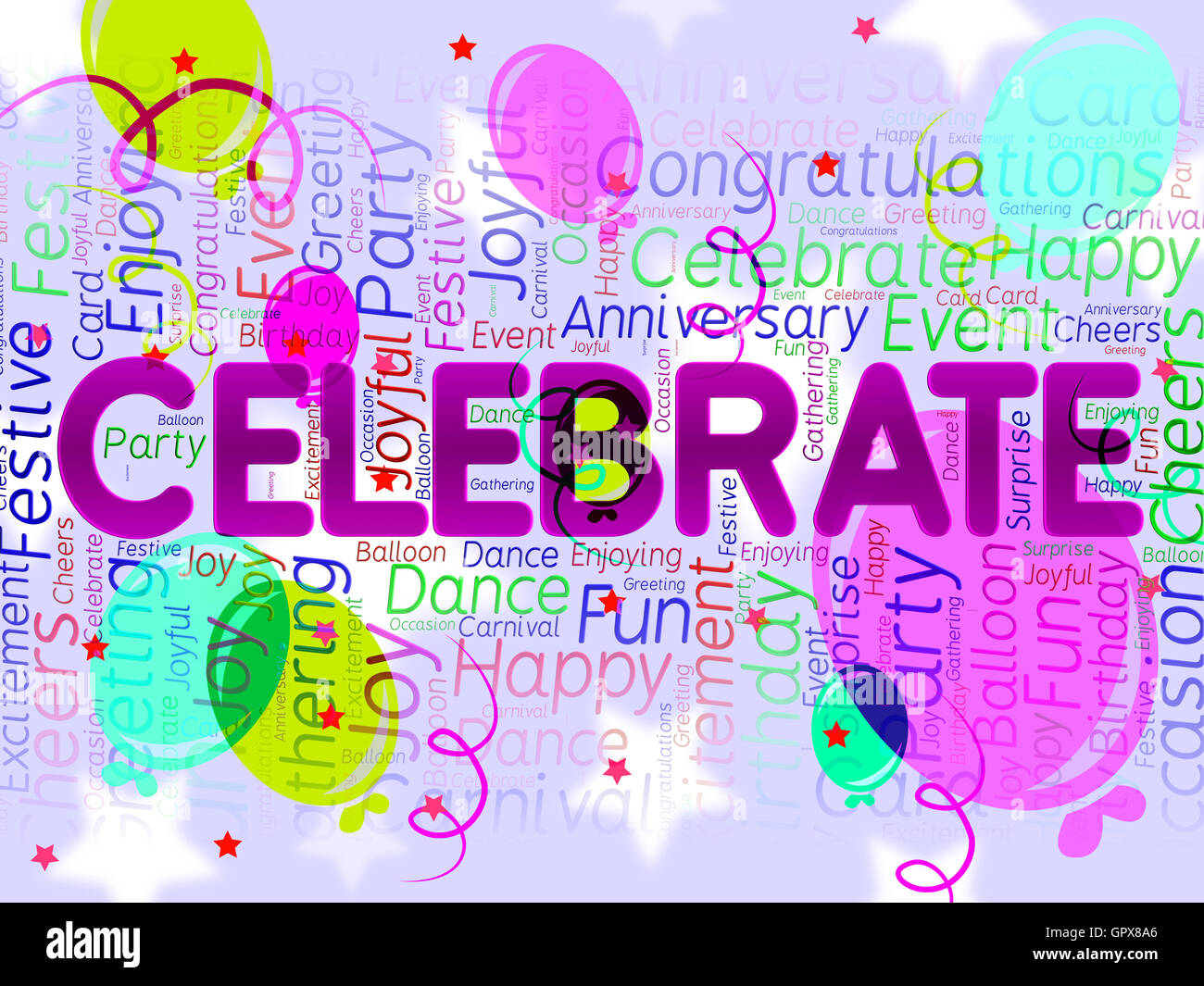 Celebrate Balloons Showing Celebrates Joy And Celebrating Stock Photo ...