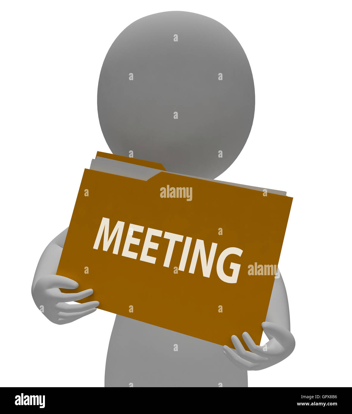 Meeting Folder Showing Folders Agm And Organize 3d Rendering Stock ...