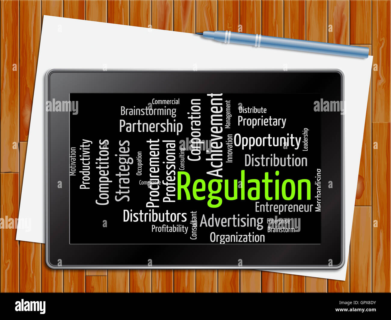 Regulation Word Showing Rule Guidelines And Ruling Tablet Stock Photo ...