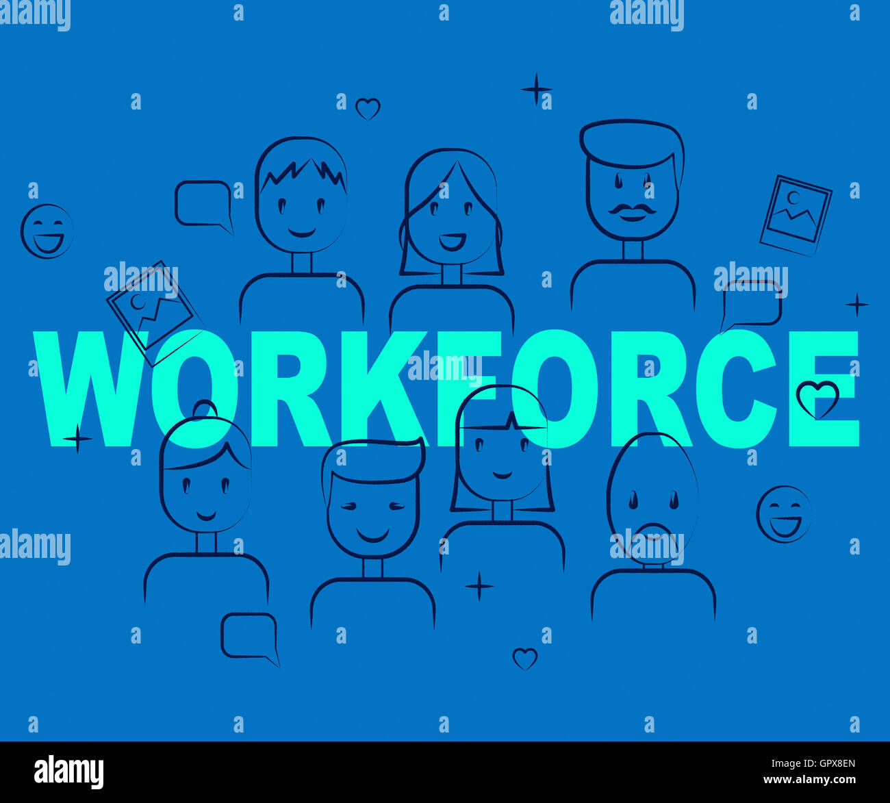 Workforce People Representing Human Resources And Manpower Stock Photo ...