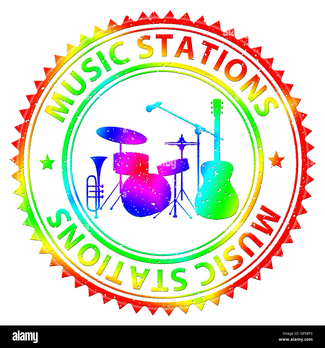 Music Stations Meaning Audio Broadcasting And Internet Stock Photo - Alamy
