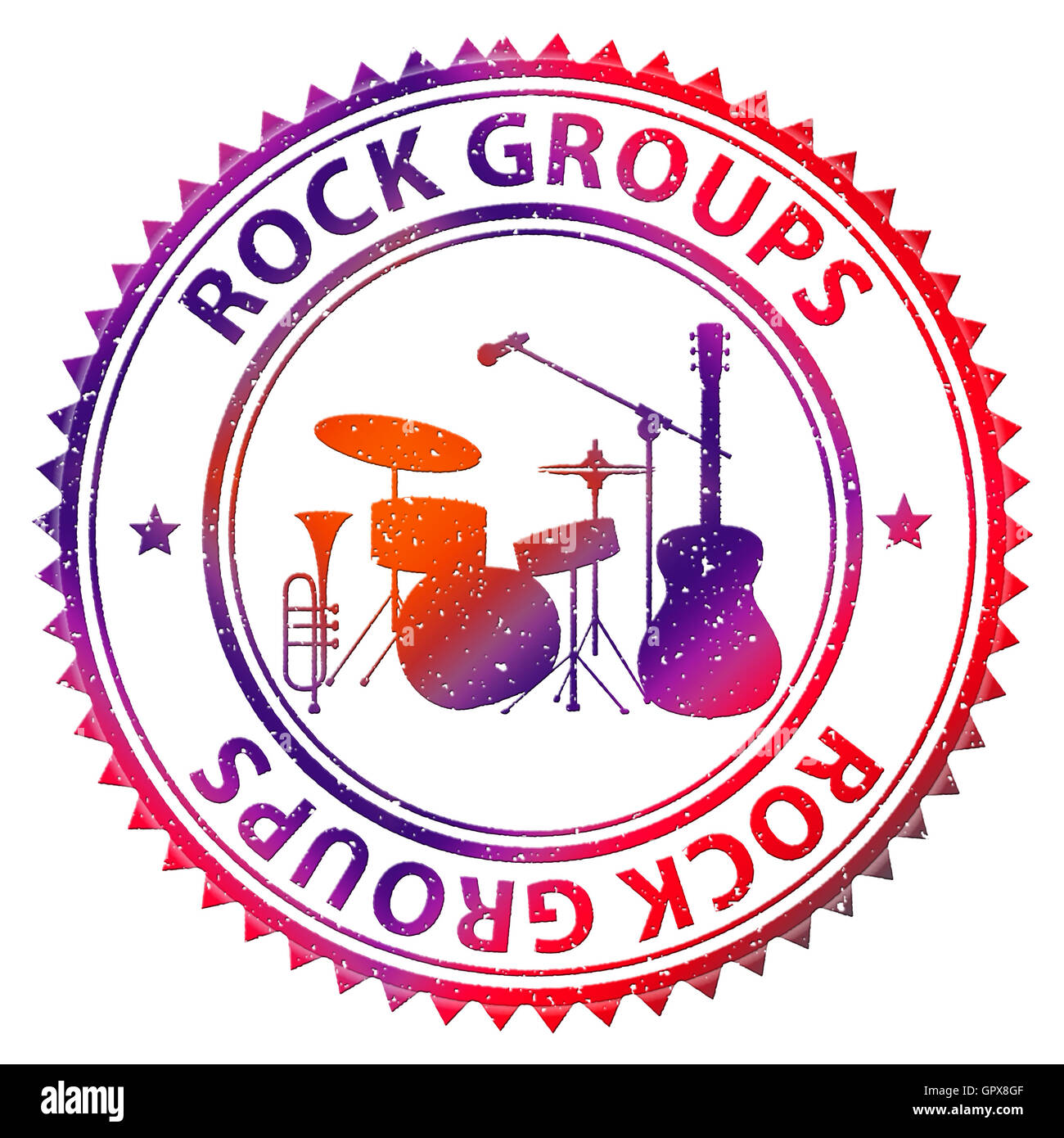 Rock Groups Representing Melody Band And Music Stock Photo - Alamy