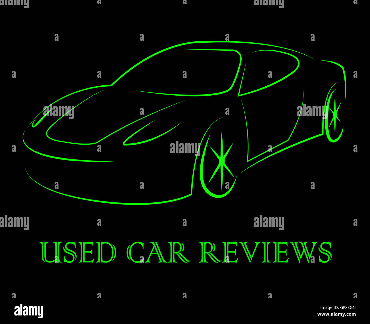 Used Car Reviews Representing Second Hand And Inspection Stock Photo ...