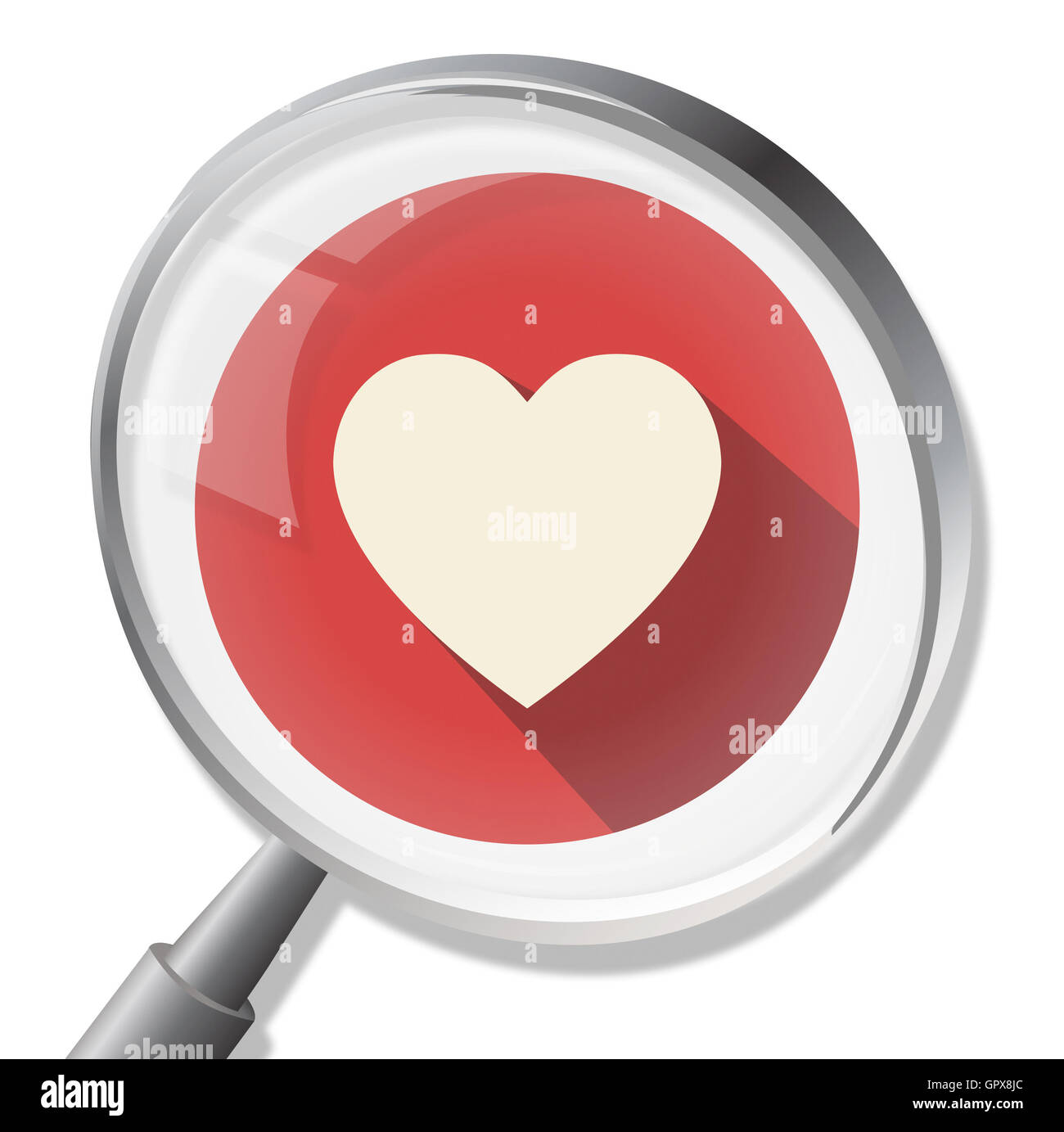 Magnifier heart hi-res stock photography and images - Alamy