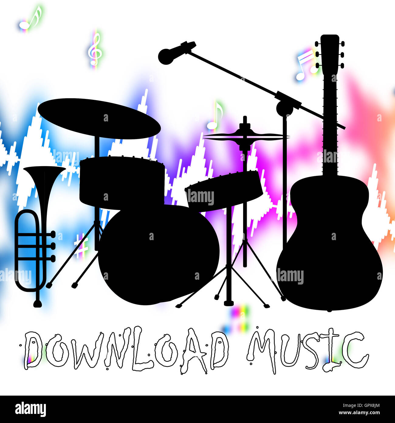 Download Music Showing Sound Track And Melody Stock Photo - Alamy