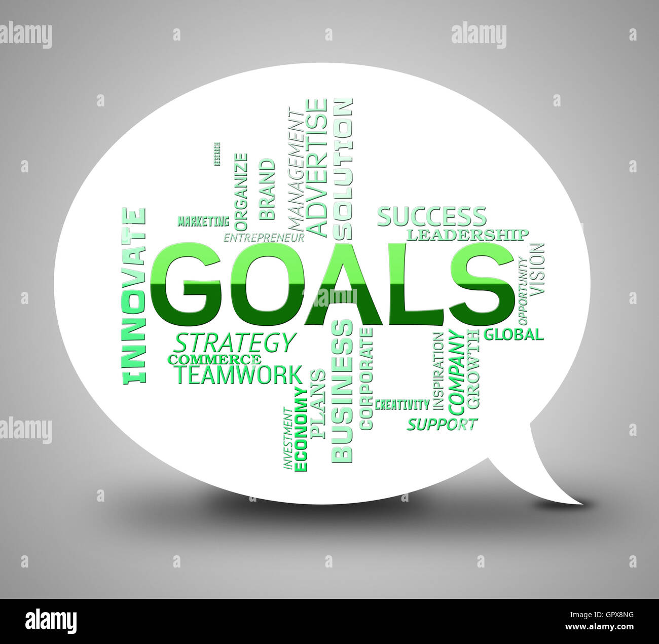 Goals Bubble Representing Objective Improvement And Mission Stock Photo ...