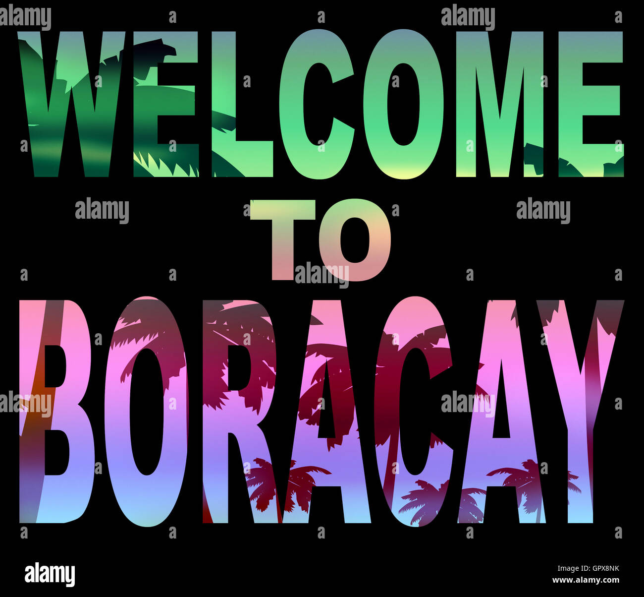Welcome To Boracay Showing Greetings Philippines And Arrival Stock ...