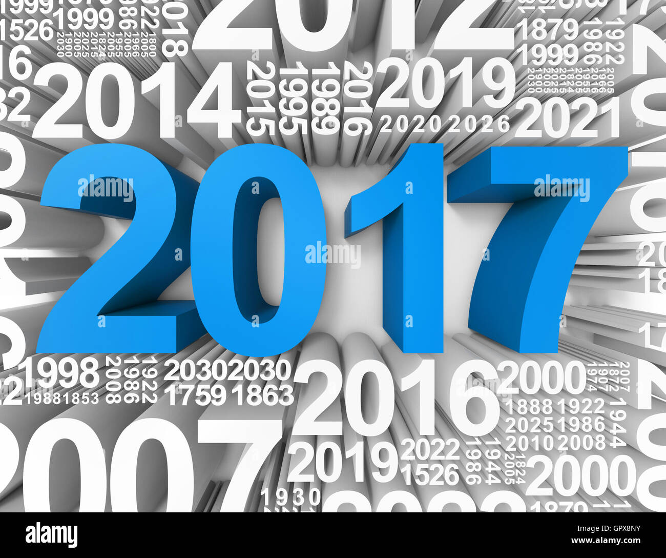 Twenty Seventeen Meaning New Year And Celebrations 3d Rendering Stock ...