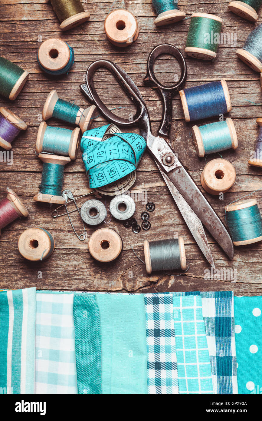 The retro sewing Stock Photo - Alamy