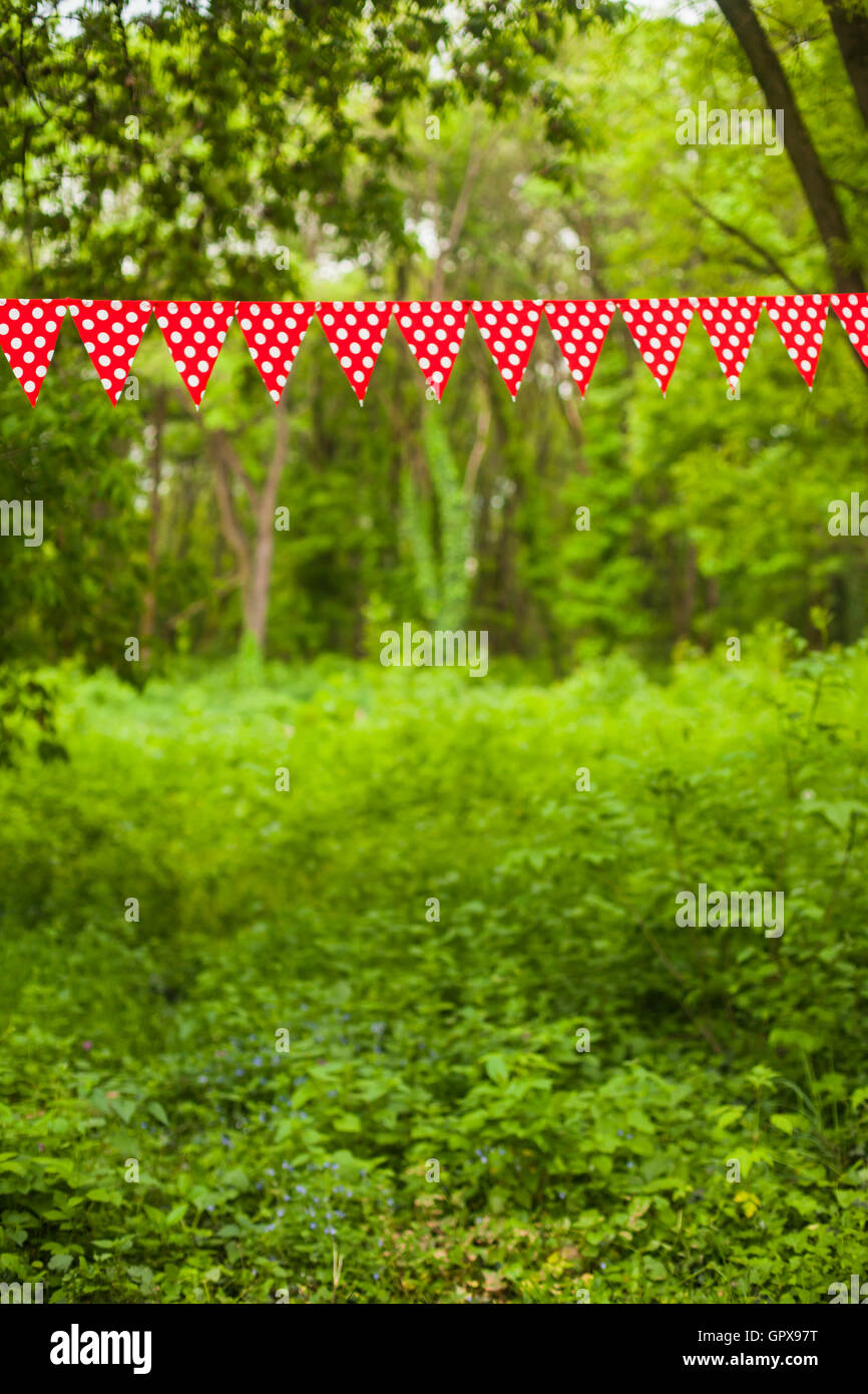 Red bunting flags Stock Photo - Alamy