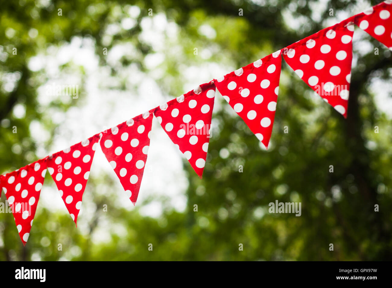 Red bunting flags Stock Photo - Alamy