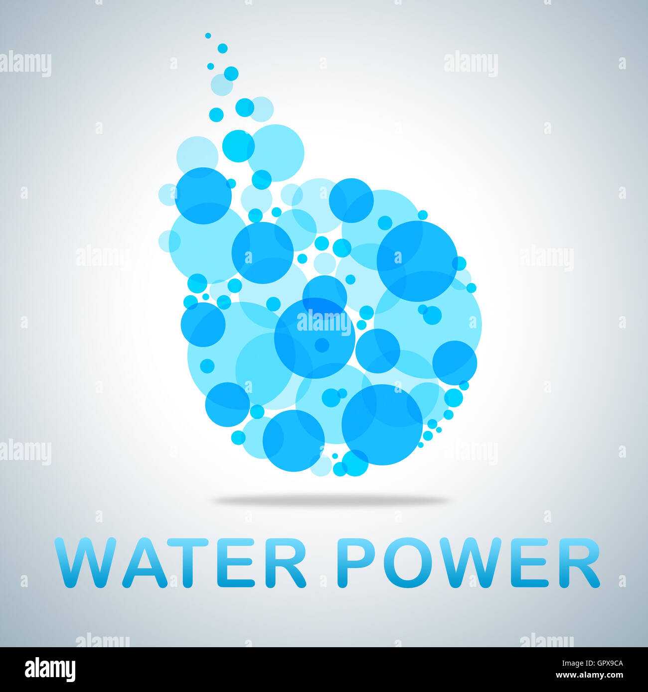 Water power icon showing h2o energy and strength Stock Photo - Alamy