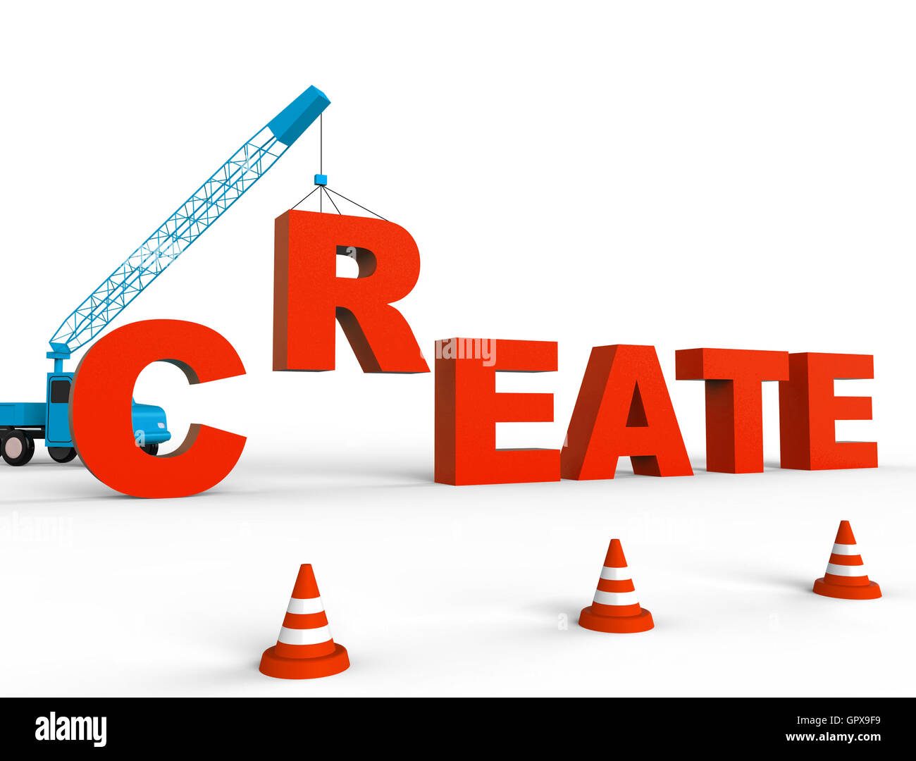 Create Crane Showing Construction Make And Building Stock Photo - Alamy