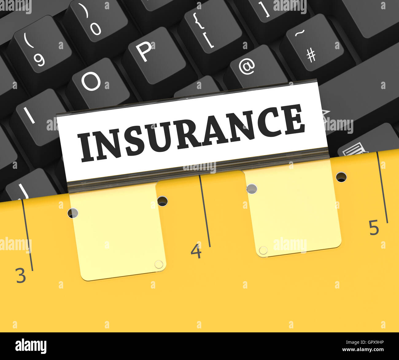 Insurance File Showing Policy Insure And Organize 3d Rendering Stock ...