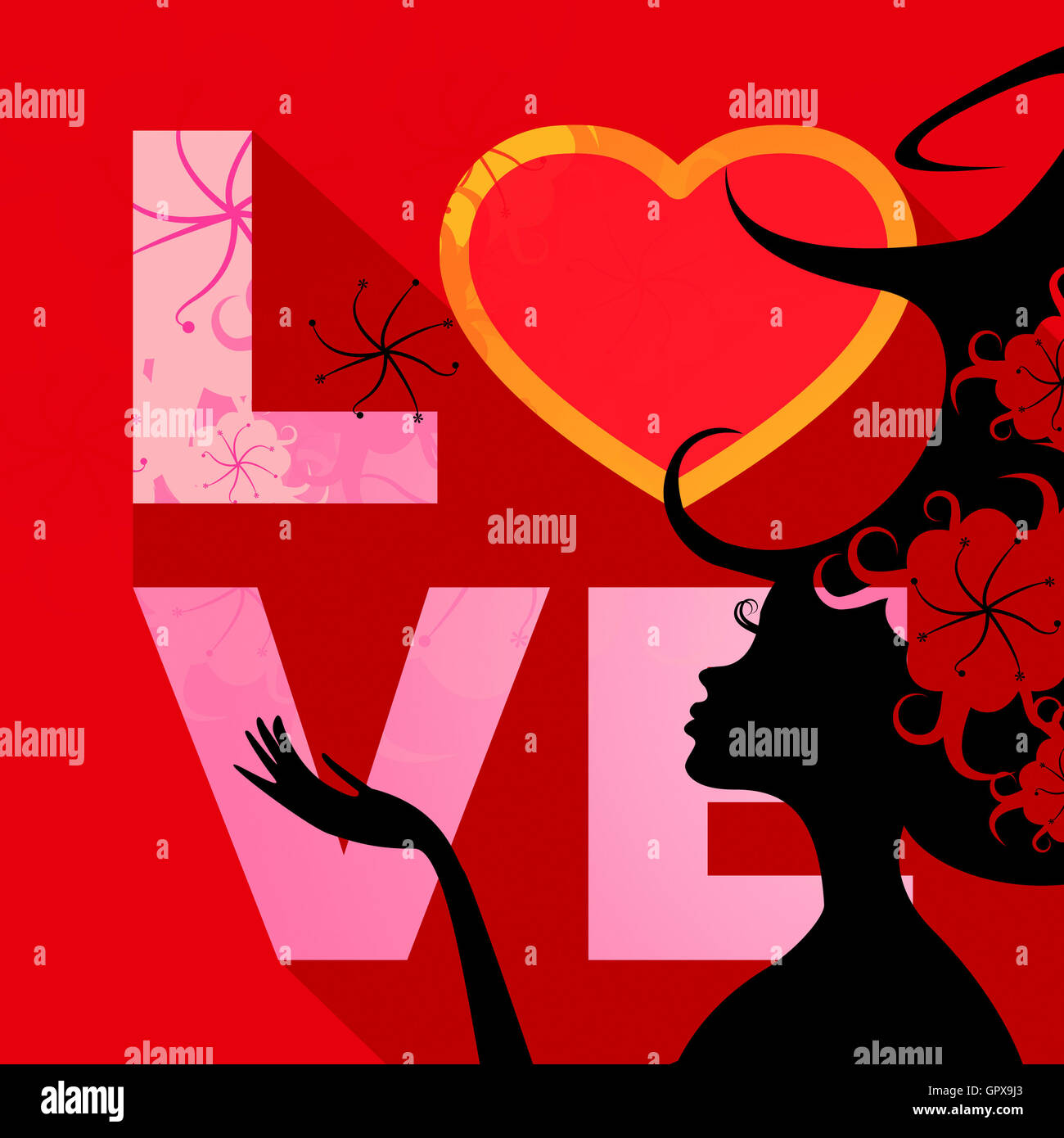 Love Word Meaning Adoration Lover And Boyfriend Stock Photo - Alamy