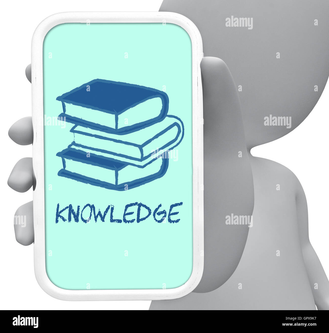 Knowledge Online Showing Mobile Phone And Phones 3d Rendering Stock ...