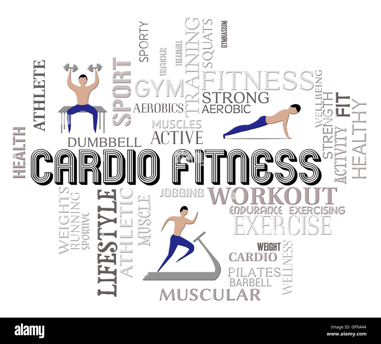 Cardio Fitness Representing Work Out And Monitor Stock Photo - Alamy