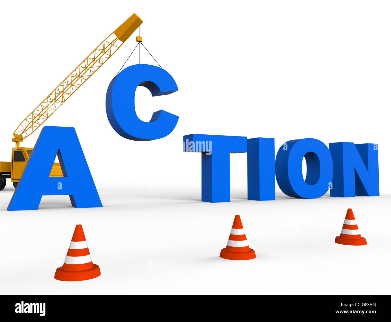 Start Action Showing Do It And Actions 3d Rendering Stock Photo - Alamy