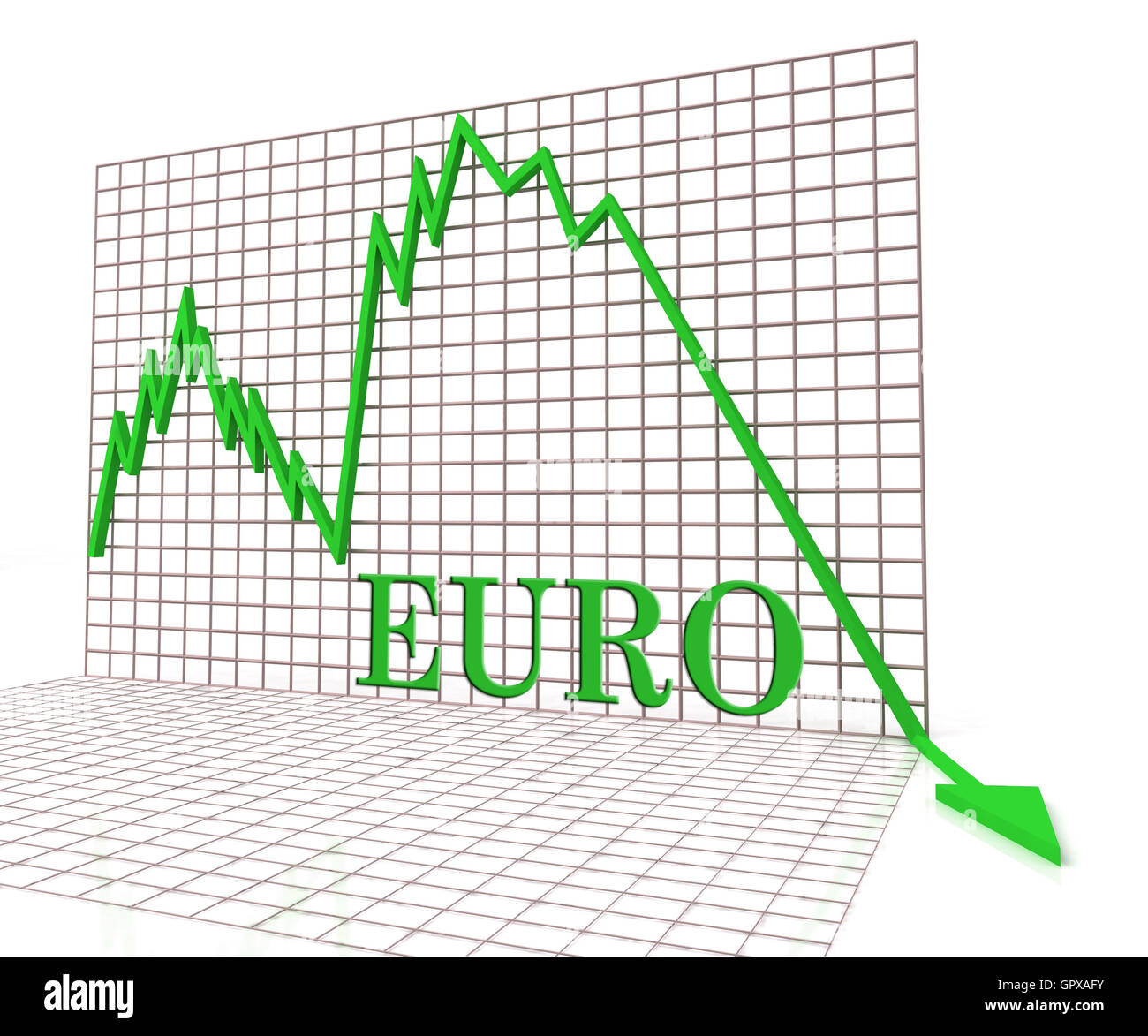 Euro Graph Negative Representing Foreign Currency And Crisis 3d ...