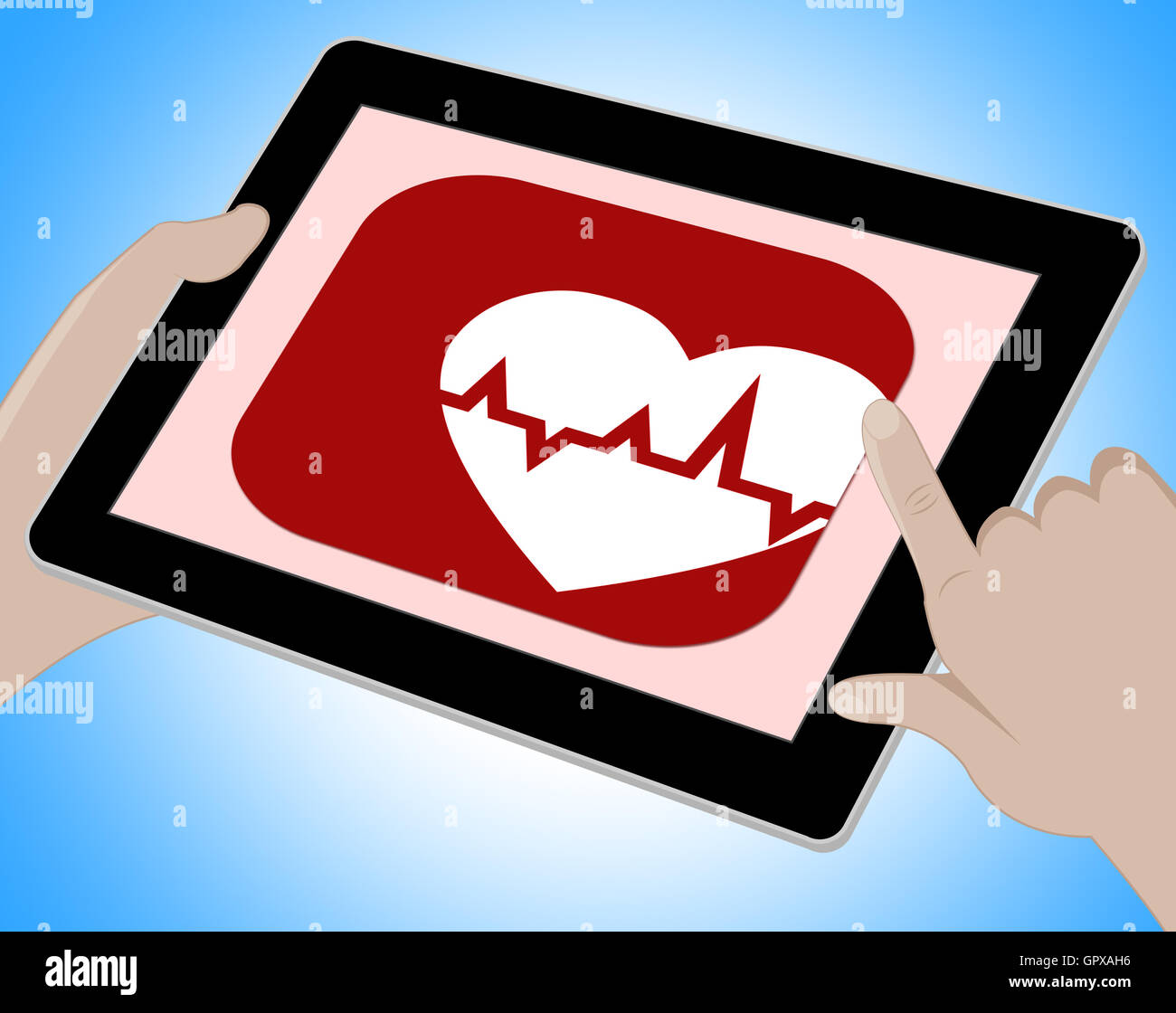 Heartbeat Online Showing Pulse Trace And Monitor Stock Photo - Alamy