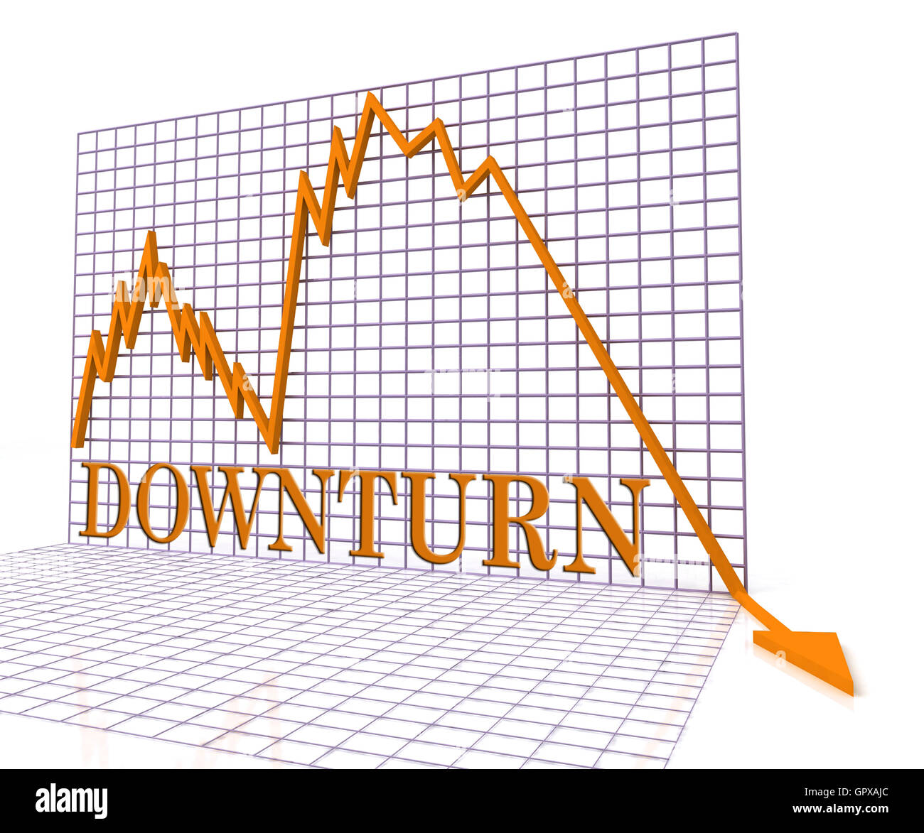 Downturn Graph Meaning Graphics Negative And Loss 3d Rendering Stock ...