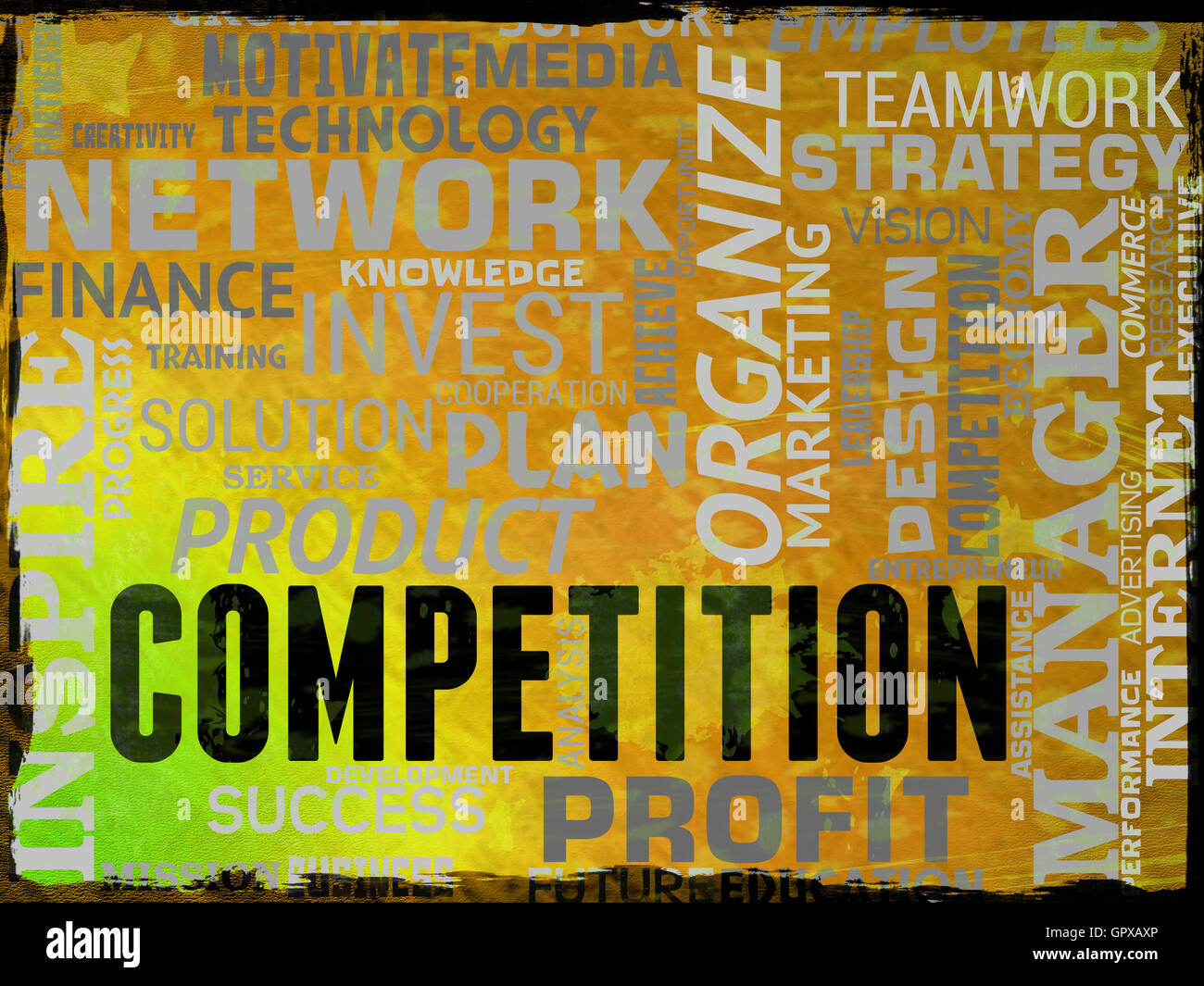 Competition Words Representing Rival Opponents And Challenger Stock ...