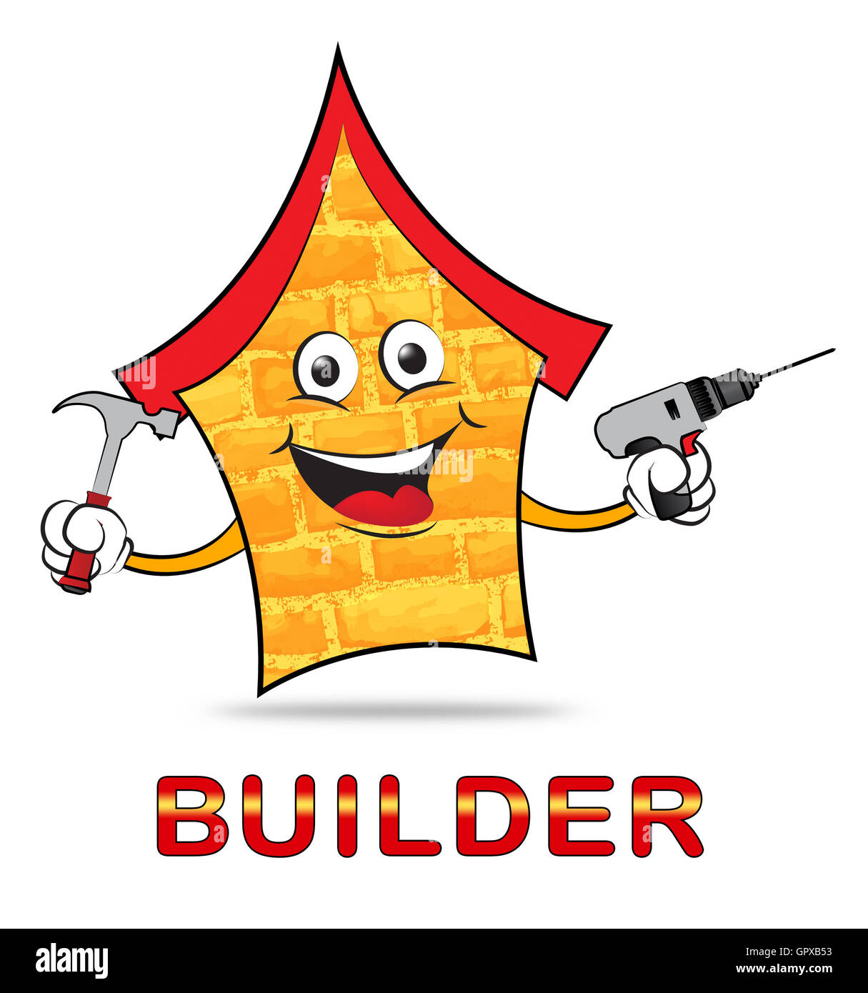 House Builder Indicating Real Estate And Contractor Stock Photo - Alamy