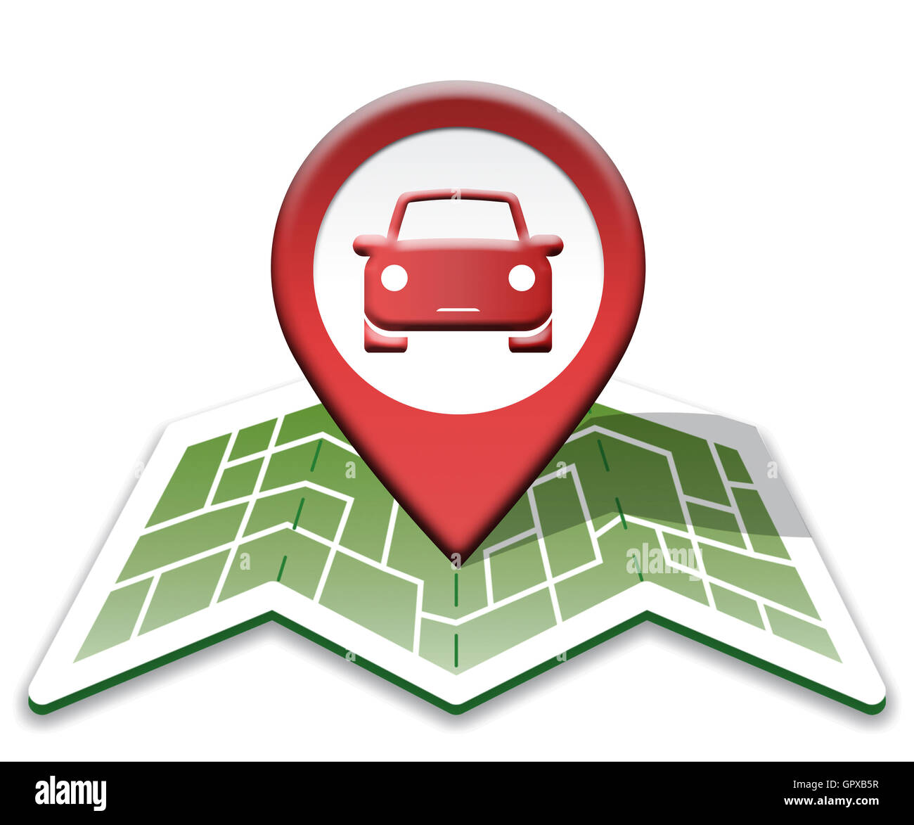 Car Map Meaning Automotive Transport And Drive Stock Photo - Alamy
