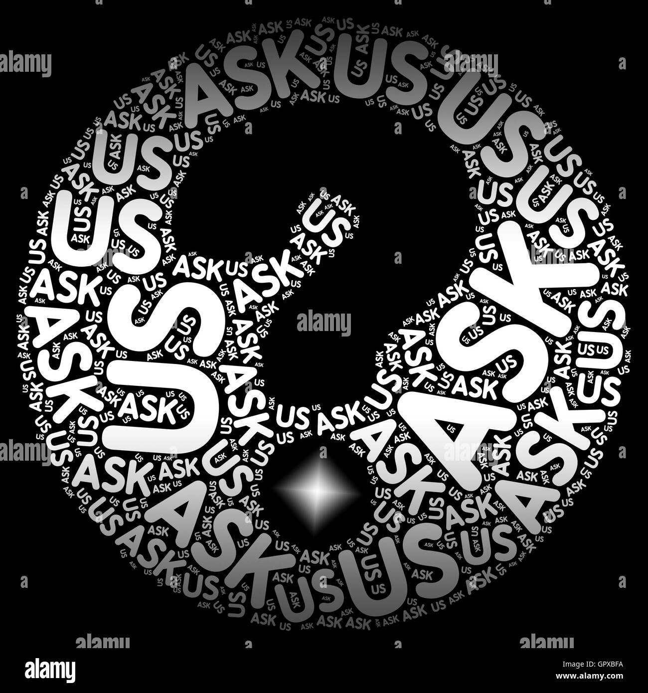 Ask Us Question Meaning Help Service And Marks Stock Photo - Alamy