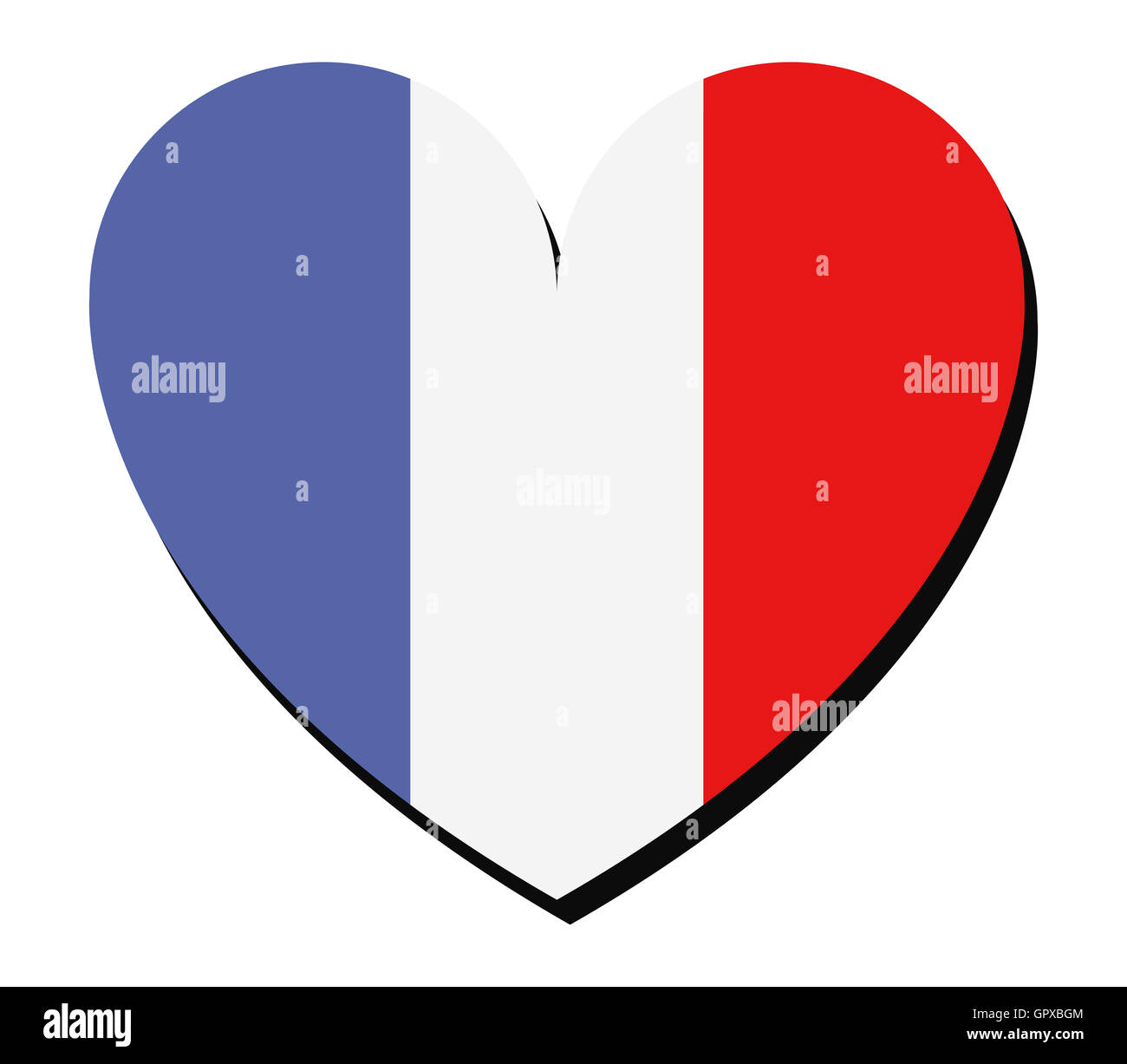 heart with France flag Stock Photo - Alamy