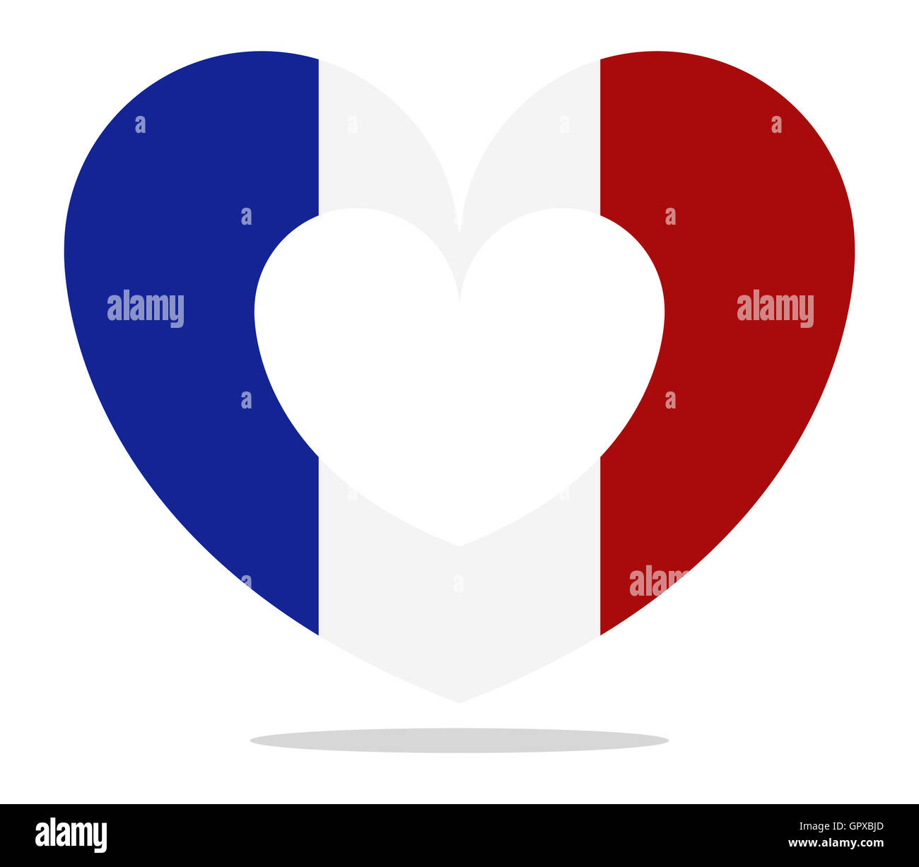 heart with France flag Stock Photo - Alamy